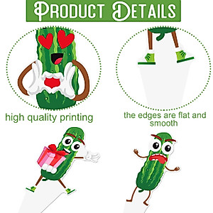 48Pcs Pickle Theme Cupcake Toppers Green Pickles Cucumber Birthday Party Decorations Funny Pickle Cake Topper Decorations for Cute Cucumber Pickle Theme Baby Shower Kind of A Big Dill Party Supplies