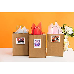 RACETOP Small Brown Kraft Paper Bags with Handles Bulk, 5.9"x3.2"x8.3" 50Pcs Small Gift Bags with Handles Bulk,Premium Brown Paper Gift Bags,small Paper shopping bags