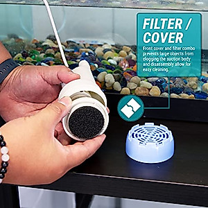 TERA PUMP Automatic Electric Water Replacement Pump, Submersible Water Pump for Gravel Cleaner, Fish Tank Water Changer Sand Washer with Filter & 50 ft Hose (Up to 8 Liters per Min)