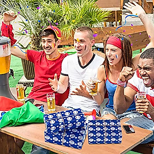 Kavoc 100 Sheets 20 x 14 Inch Baseball Tissue Paper Bulk Baseball Wrapping Paper Sheets for Gift Wrapping Blue Red Star Baseball Tissue Sheets for Birthdays Party Gift Bag DIY Pompom Confetti Crafts