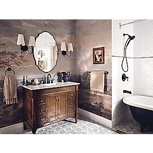 Moen 82021BL Ronan Single Handle Modern Tub and Shower Faucet with Magnetix Rainshower, Valve Included, 2, Matte Black