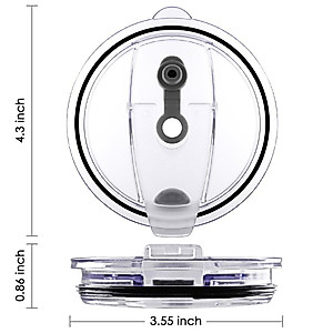 SENHAI 30 oz Tumbler Lids, Fits for YETI Rambler, Ozark Trail, Old Style Rtic and More, 3 Pack Spill-proof Splash Resistant Lids Covers for Tumblers Cups (Gray)