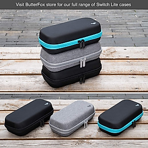 ButterFox Extra Large Carrying Case for Nintendo Switch Lite, Fits Charger, Compatible with JETech Protective Case and Most Grips, Game and Accessories Storage (Turquoise Blue/Black)