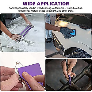 Sandpaper 400 Grit 20 PCS, Wet Dry Sanding Sheets 9 x 11 Inch, Purple Alumina Abrasive Sand Paper for Wood, Metal, Drywall, Resin, Automotive Sanding, Polishing, Grinding, by POLIWELL