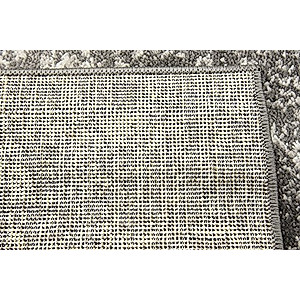 Unique Loom Sofia Collection Area Rug - Casino (2' x 6' 7" Runner, Dark Gray/ Ivory)