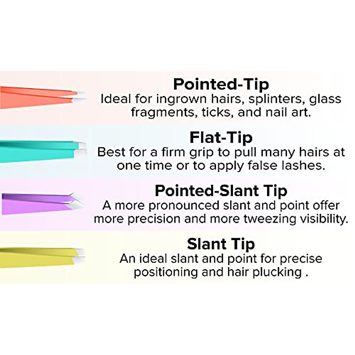 New Style Professional Stainless Steel Tweezers Set, Multicolored Combo Pack, with Travel Case (With Possible Surprise Bonus!)