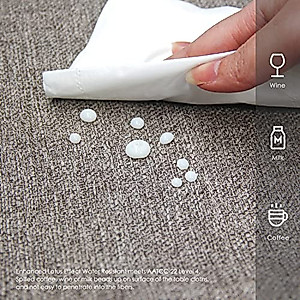 BALCONY & FALCON Rectangle Tablecloth Washable Wrinkle Resistant and Water Proof Table Cloth Decorative Linen Fabric Tablecloths for Dining Parties Kitchen Wedding and Outdoor Use (Rice Brown, 55x95)