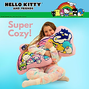 Franco Collectibles Cozy Bedding Super Soft Plush (Officially Licensed Product) Oversized Body Pillow, 25.5 in x 36 in, Hello Kitty & Friends