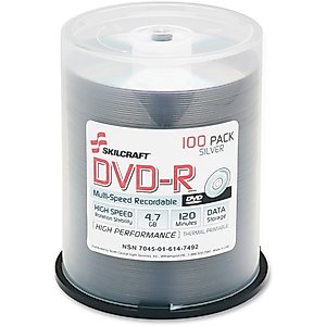 Skilcraft DISC,DVR,RECRDABL,100PK,SR