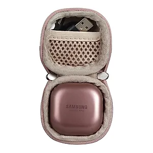 Adada Hard Travel Case for Samsung Galaxy Buds Live/Samsung Galaxy Buds Pro/Samsung Galaxy Buds 2 True Wireless Earbuds (Rose Gold)