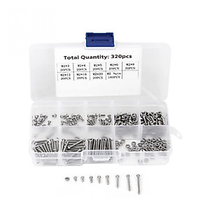 Screw 320Pcs/Set M2 Machine Screws Set Stainless Steel Screws & Bolts Fasteners for Laptop/Phone/PC Repair Tools Kit Easy to Install