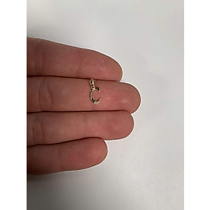 Dainty 10k Real Solid Gold Initial Charm Pendant Available in Other Letters, Alphabet Letter Jewelry Small in Size (C)