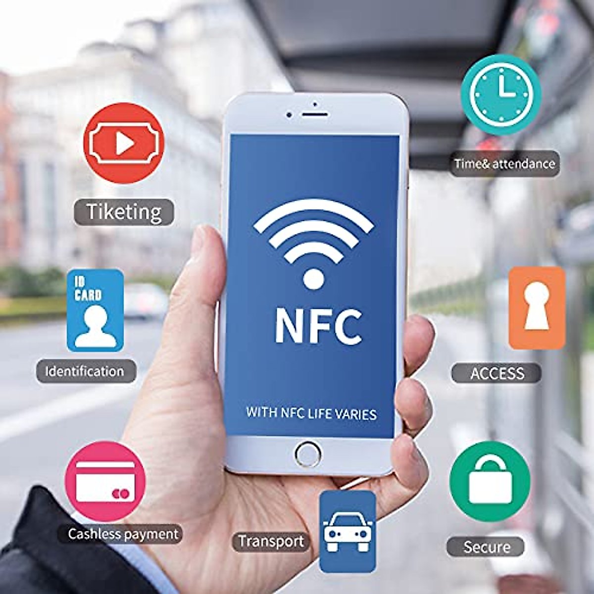 50pcs NFC Cards NFC Tags Ntag 215 NFC chip NFC 215 tag rewritable NFC Coin Cards，Compatible with Tagmo and NFC Enabled Mobile Phones and Devices, Round (25 mm/ 1 Inch)