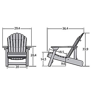 Highwood AD-CHL1-BKE Hamilton Made in the USA Adirondack Chair, Adult Size, Black