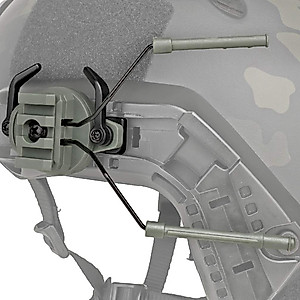 Arc Rail Adaptor Tactial Helmet Rail Suspension Headset Bracket Ear Muff (Green)