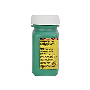 Fiebing's Acrylic Dye - Green - 2oz - for Painting Leather Shoes, Bags, Designs, Scratches, Upholstery, etc