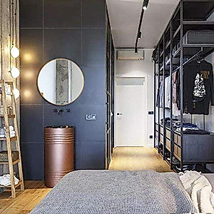 FANYUSHOW 20'' Gold Circle Mirror for Wall Mounted, Modern Brushed Brass Metal Frame Circular Mirror for Wall Decor, Vanity, Living Room, Bedroom