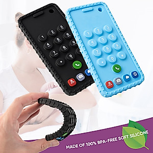 Baby Teething Toys, 2 Pack Teething Toys for Babies 0-6 Months 6-12 Months, Baby Teether Baby Toys 3-6 Months 6 to 12 Months, Cell Phone Baby Teether, Teethers for Babies 0-6 Months 6-12 Months