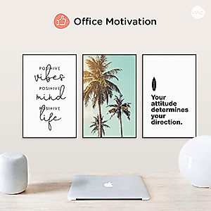 The Mojo Concept Motivational Wall Art, Office Decor For Women, Inspirational Wall Art, Beach Decor, Cubicle Decor, Beach Wall Decor, Motivational Poster, Office Wall Decor (Set of 6 Posters 11x17)