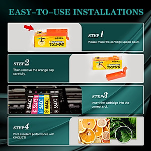 Kingjet Compatible 564 Ink Cartridge Replacement for HP 564 564 XL, (12 Combo Pack with Photo Black) for Photosmart 5520 6510 6520 7520 7525 Premium C309A C410A DeskJet 3520 3522