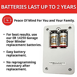 Garage Door Minder® Version II. 100% Wireless. Installs in Two Minutes! No Wi-Fi. in-Home Monitor & Alert System. Great for Seniors!