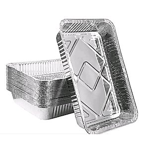 fohuas Disposable Aluminum Foil Pans 13x9 IN, 24 Packs Sturdy Half Size Deep Steam Table Pans Freezer,Oven Portable Food Storage Containers for Baking, Cooking, Roasting & Reheating(9x13x2.5)