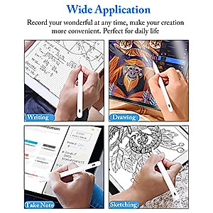 Active Stylus Pens for Touch Screens with Magnetic Design, Rechargeable Universal iPad Pencil, Fine Point Stylus Pen for iPad Pro/Air/Mini/iPhone/iOS/Android/Tablets Writing & Drawing-White