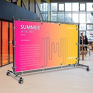 FOUTOUKEEP Backdrop Stand 10x7ft(WxH) with Wheels Photo Studio Adjustable Background Stand Support Kit with 6 Crossbars, 4 Backdrop Clamps, Carrying Bag for Parties Wedding Events Decoration