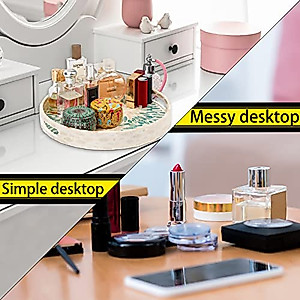 Round Serving Tray Shell Coffee Table Tray with Handles Elegant Decorative Tray for Food,Breakfast,Dinner,Ottoman,Parties,Restaurants and Bathroom, Blue, 11.8'