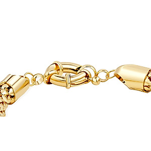 Barzel 18K Gold Plated Popcorn Mesh Bracelet for Women, 7.5 Inches - Made in Brazil