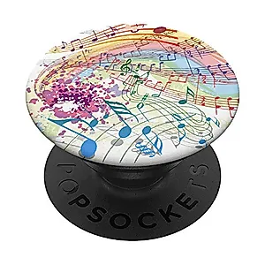 Cute Music Note Treble Clef Bass Vintage for Musicians PopSockets PopGrip: Swappable Grip for Phones & Tablets