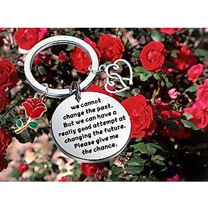 SEIRAA Apology Gift Forgive Me Gifts to Say You're Sorry for Him Her We Cannot Change the Past Keychain (Apology keychain)