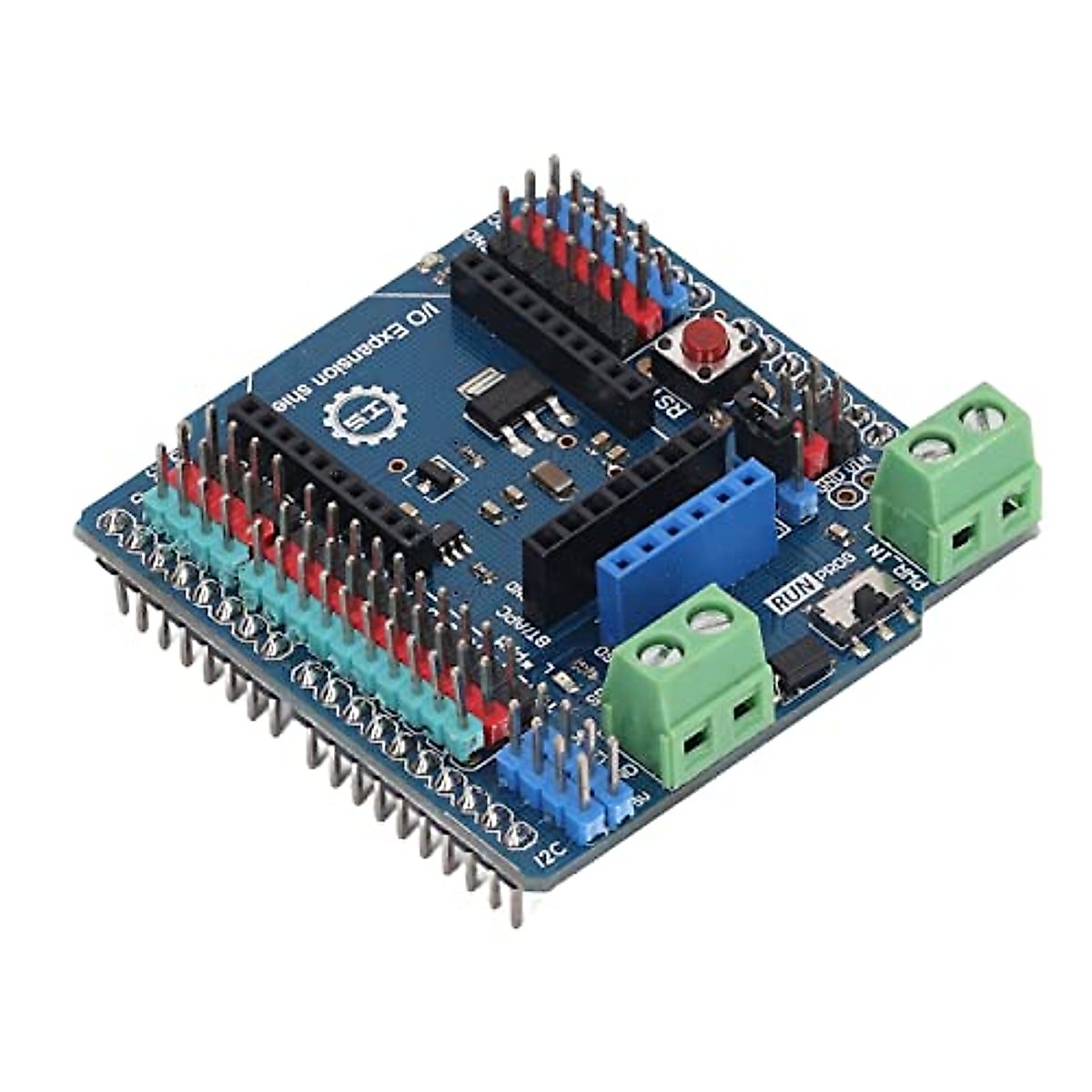 Sensor Expansion Board, 14 Digital 6 Analog Ports Practical 3P Sensor Expansion Module Communication Storage Interface Support External Power Supply for DIY