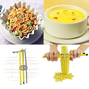 Corn Slicer Peeler Thresher Stainless Steel Corn on The Cobb Holders Corn Shucker Kitchen Cooking Tools，Easy to Operate and Clean, Reusable and Durable