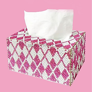 5D Diamond Painting Box Storage Containers,Diamond Painting Tissue Box Cover, Paper Facial Tissue for Bathroom Countertop Night Stand Kitchen Dining Table Bedroom Office Car (C,14.5x7.7x10.5cm)