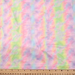 David accessories Double Brushed Poly Knit Fabric Tie-Dye Pattern Printing Fabric Stretch Spandex Knitting Fabric DBP Fabric by The Yard for Clothes Dress (Rainbow)