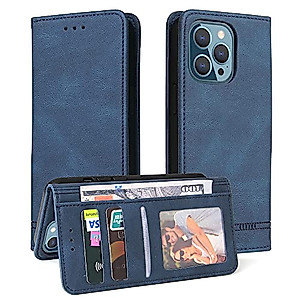 Fansipro Wallet Folio Case for Samsung Galaxy S9 Plus, Premium PU Leather Slim Fit Cover for Galaxy S9 Plus, 2 Card Slots, 1 Transparent Photo Frame Slot, Hardware on Leather, Blue