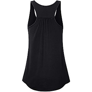 Cestyle Workout Tanks for Women, Ladies Running Exercise Clothes Boat Neck Fashion Sleeveless Sweat Wicking Jogging Activewear Hiking Performance Shirts Black Medium