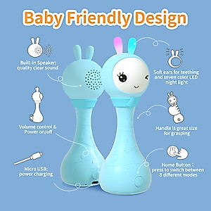 alilo Yoyo Talking Bunny Baby Singing Musical Rattle, Mimicking Toys Repeats What You Say, Preloaded 90+ Quality Audio Content, ABC/Number/Notes Learning Toys for Toddlers, Infant Newborn Baby Gifts