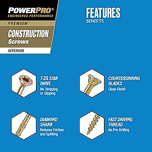 Power Pro Premium Interior Construction Screws (#9 x 2-1/2") - 1lb Box