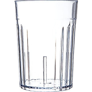 Carlisle FoodService Products Plastic Bistro Tumbler, 10 Ounces, Clear