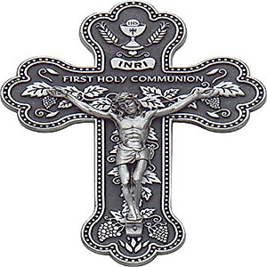 Cathedral Art (Abbey & CA Gift First Holy Communion Crucifix Cross, 5-1/2-Inch, Silver (PMC135)