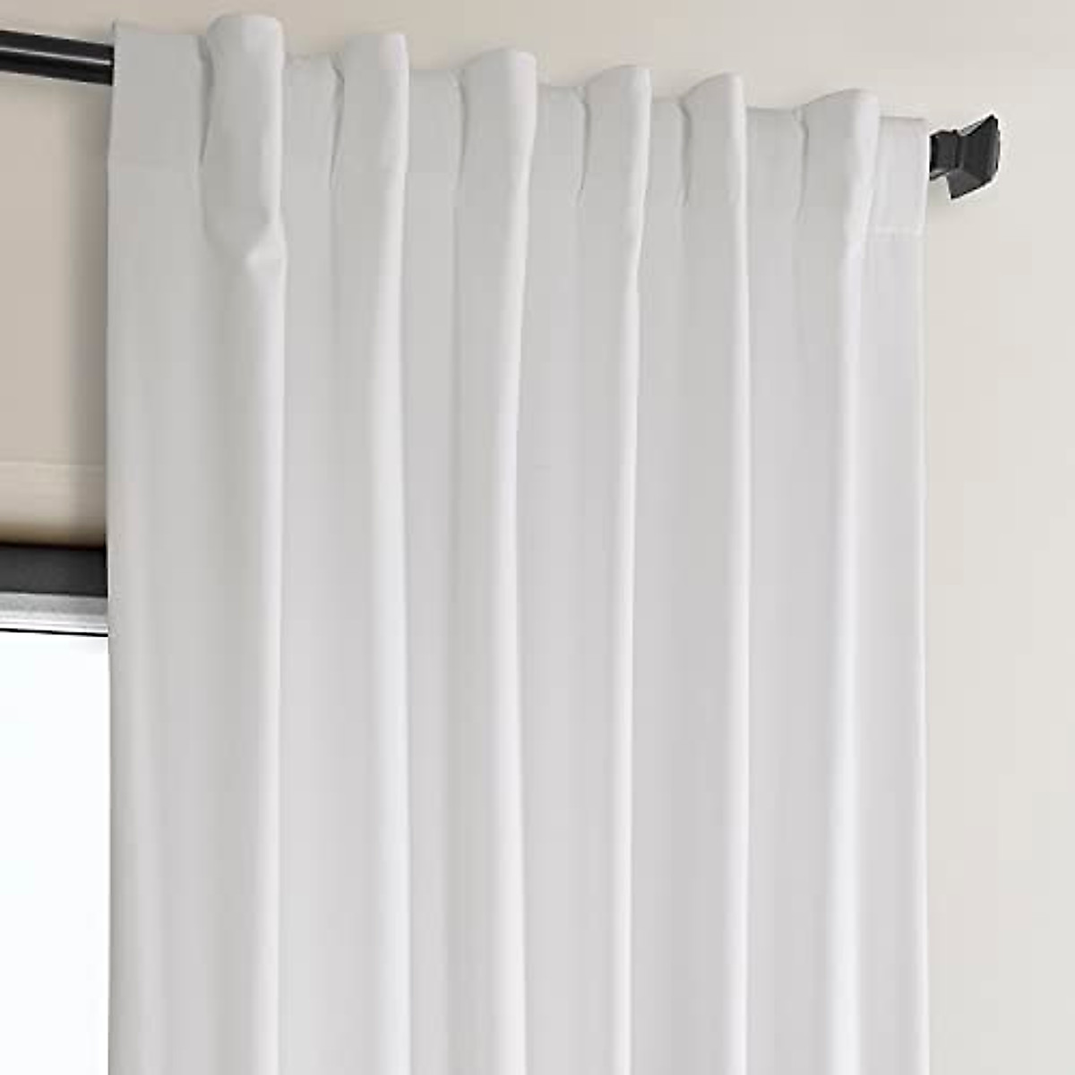 HPD Half Price Drapes VPYC-161201-96 Plush Velvet Curtain (1 Panel), 50 X 96, Pillow White