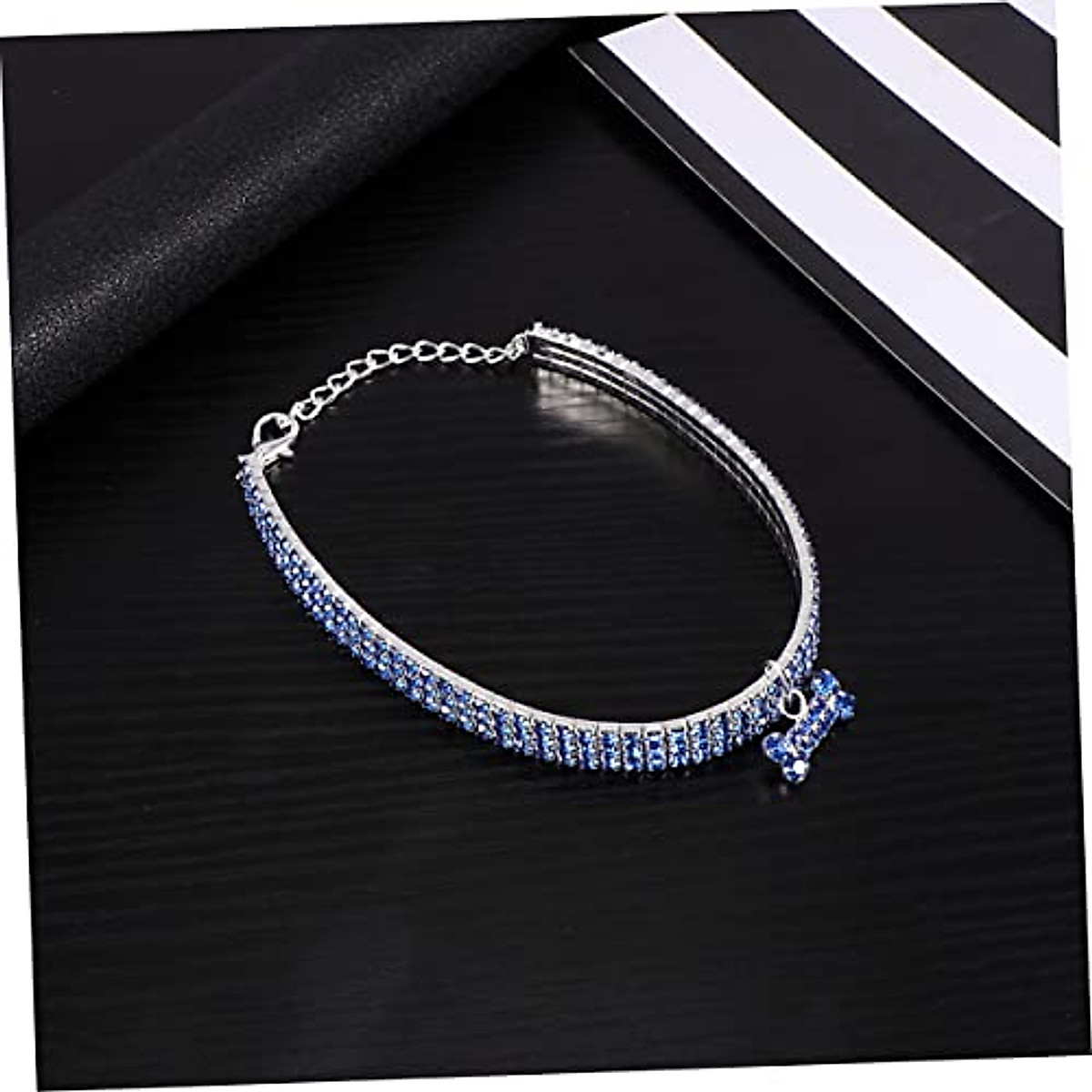 POPETPOP 2pcs Dog Collar for Puppies Dog Chain Collars Girl Jewelry Cat Collars for Girl Cats Cat Chain Collar Girl Puppy Collars Accessories Rhinestones Blue Leash Rhinestone Choker