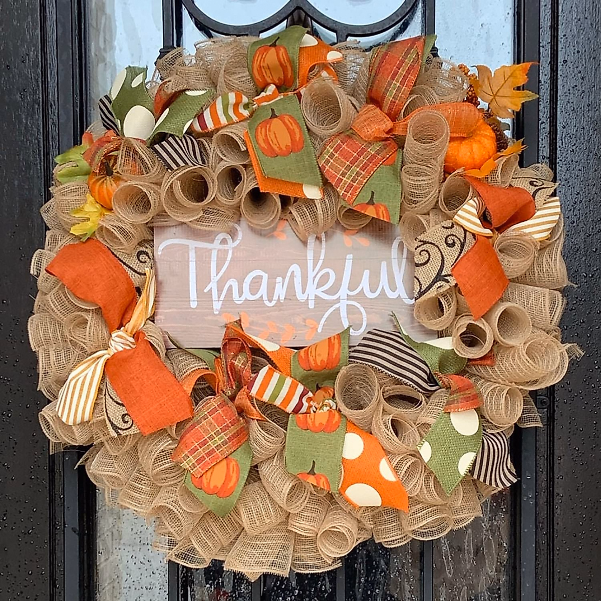 HUIHUANG Orange Wired Ribbon 2-1/2 inch Linen Orange Wire Edge Burlap Ribbon for Fall Wreaths, Bows, Craft, Garland, Swags, Gift Basket, Tree Decoration, Gift Wrapping, Home Decor -10 Yards (30 feet)