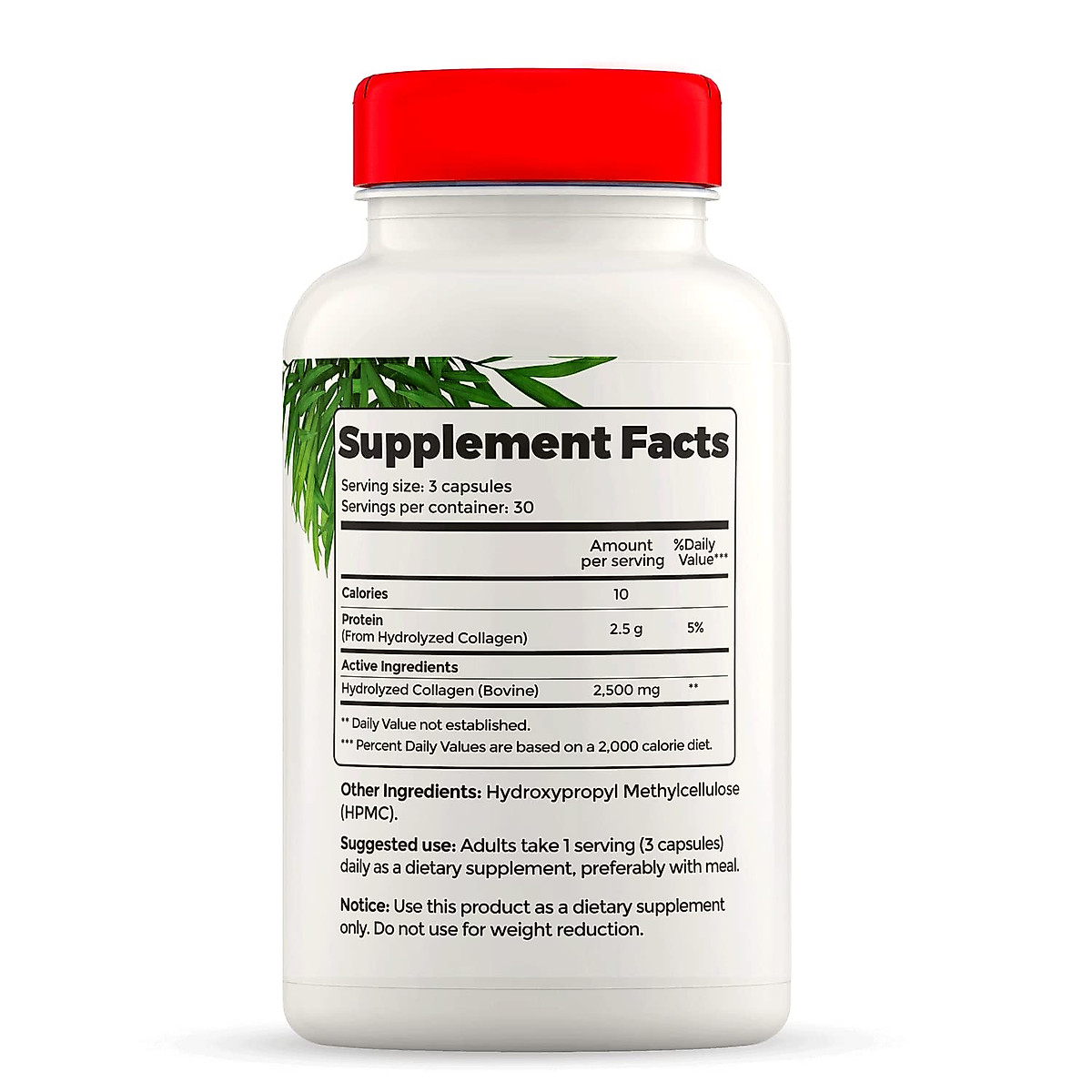 Full Life Hydrolyzed Collagen Supplements - Bovine Collagen Pills for Women and Men - Kosher Collagen Capsules, Gluten-Free - 90 Veggie Capsules 2,500mg