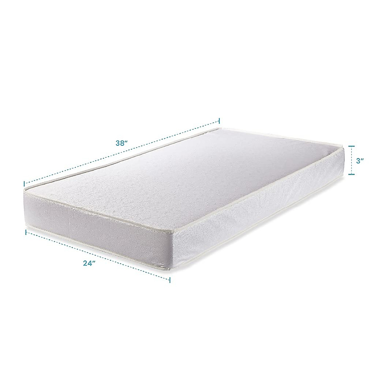 LA Baby 3" Waterproof Mini/Portable Crib Mattress Pad with Easy to Clean Cover, For Non-Full Size Cribs Only - Made in USA