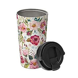 WANGXUEE flower leaf Print 500ml Stainless Steel Travel Tumbler Double Wall Vacuum Insulated Coffee Mug
