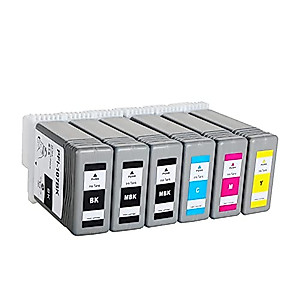 Primer Ink Compatible Ink Cartridge Replacement for Canon PFI107 PFI-107 IPF6705B001 iPF670 iPF680 iPF685 iPF780 iPF770 iPF785 (2MBK, 1BK, C, M, Y) 6 Pack, Cyan