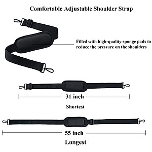 eageus Art Portfolio Case 38 x 49 inches, Waterproof Nylon Large Art Portfolio Bag Artist Canvas Carrying Bag with Soft-sided Shoulder Straps, Black Art Storage Folder for Artwork Organization